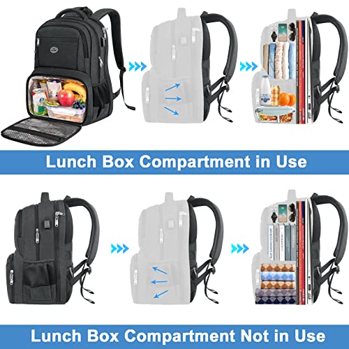 17 Inch Laptop Backpack, TSA Large Travel Backpack with Lunch Box, Anti-Theft Work Business Carry On, 17 Inch Messenger Bag for Men, Large Laptop Briefcase Lightweight Unisex Crossbody Should bag