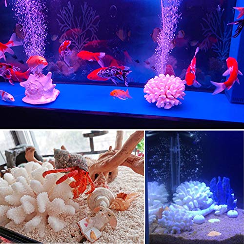 Pack of 2 Artificial Coral Ornament, Aquarium Resin Coral Decor Underwater Sea Plants Fish Tank Decoration Aquarium Plants