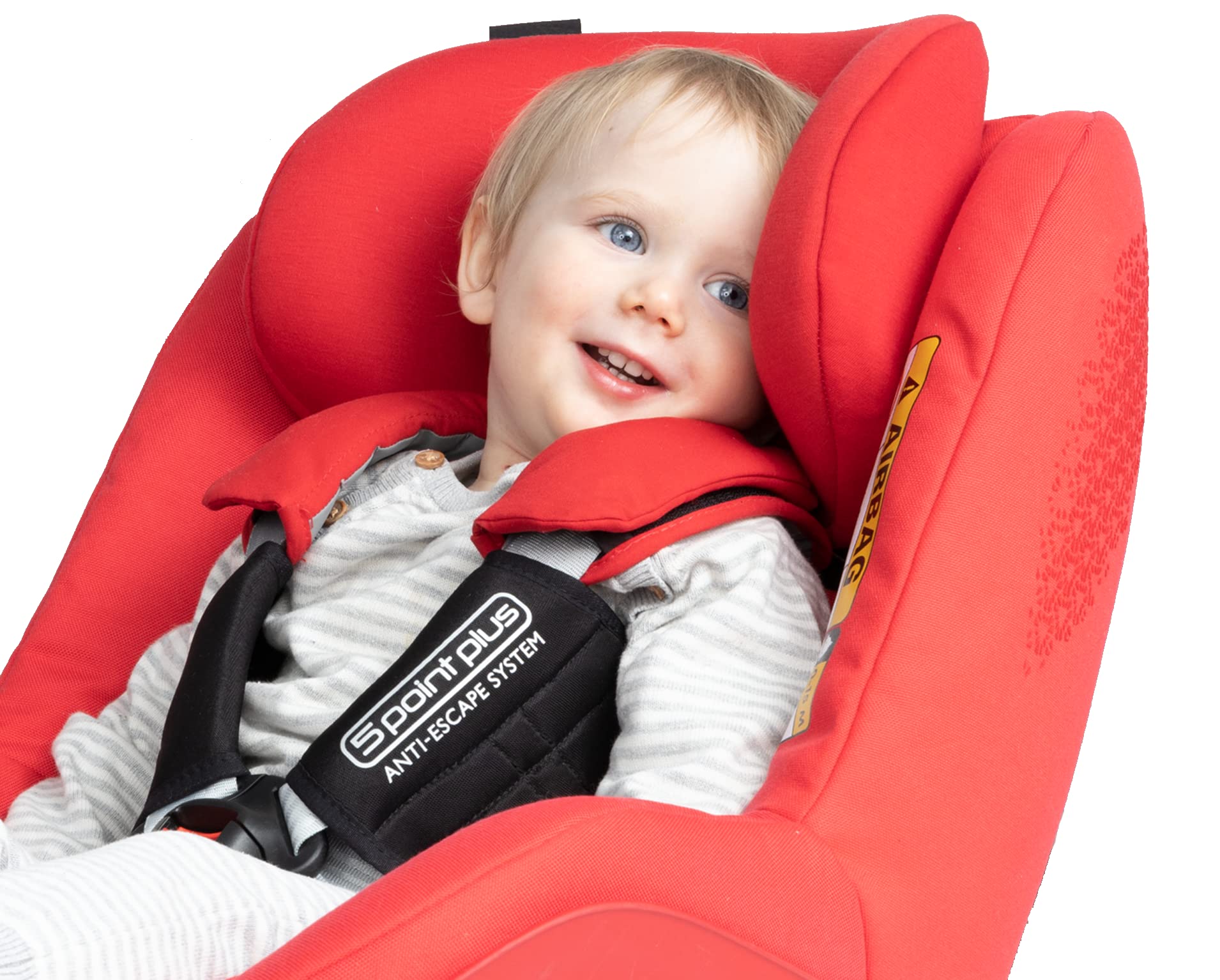 Safe Anti-Escape – Winner, Baby Products Association Innovation Award. Crash tested UN ECE R44 / UN ECE R129. Stop Wriggling Out, Stop Driver Distraction
