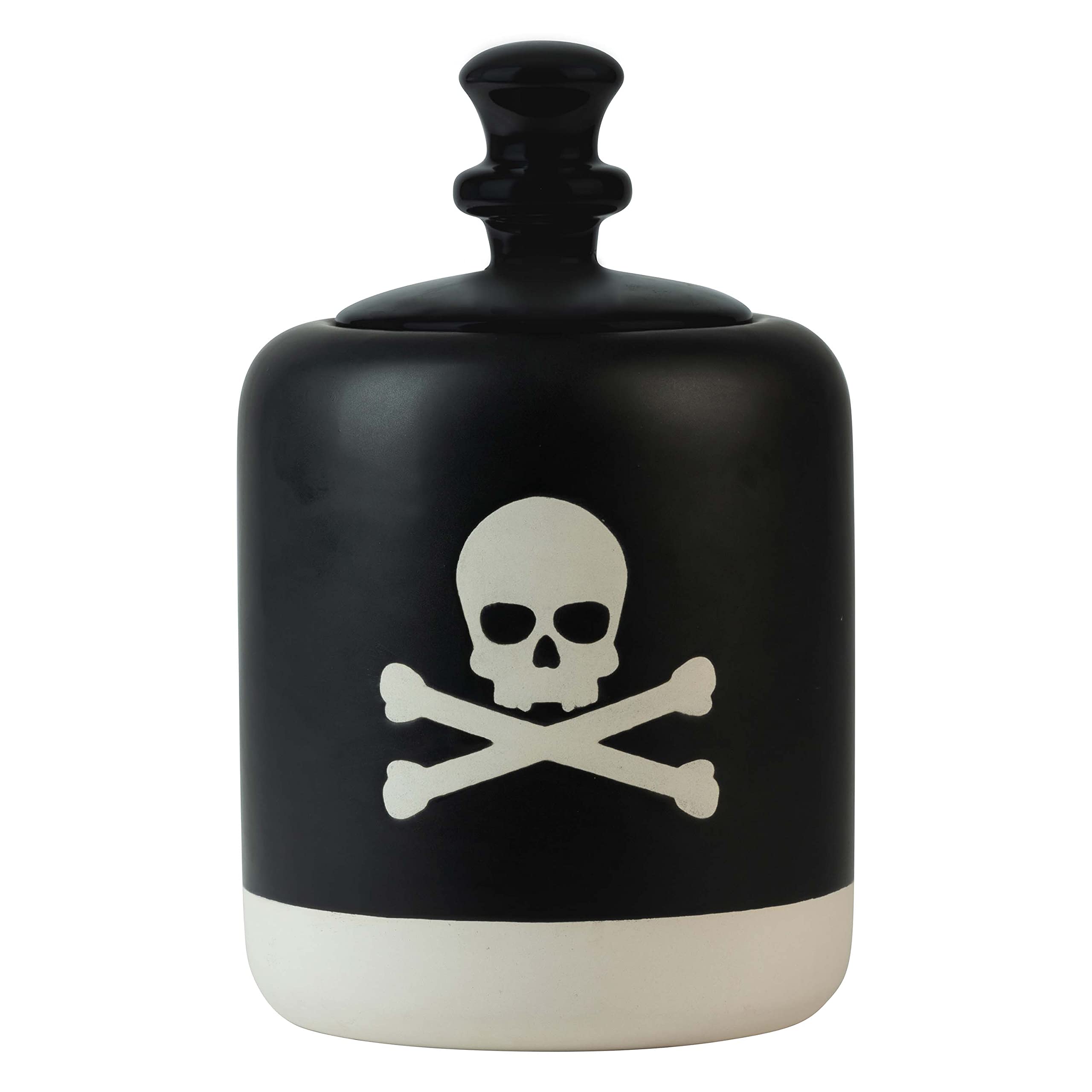 10 Strawberry Street Halloween Poison Bottle Ceramic Cookie Jar/Canister, Set of 2, Black/White