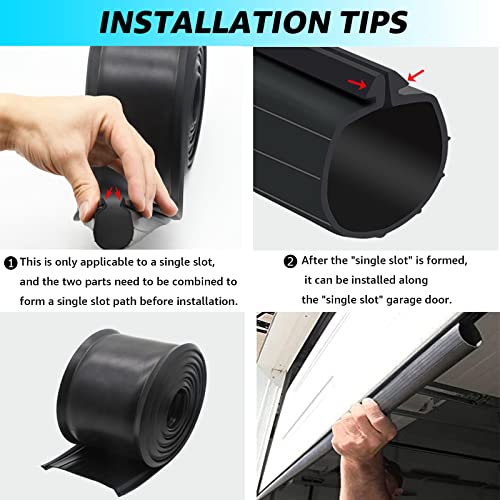 16 feet Seal Replacement for Clopay Garage Door Rubber Bottom Weather Seal for Weather Stripping Fit 16 FT Wide Doors