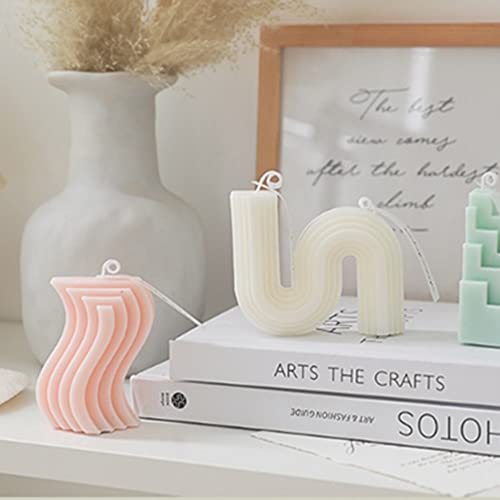 2 Pcs Aesthetic CandlesS Shape,U Shaped Candle Minimalist Geometric Shaped Candles Soy Wax Scented Candle Art Decorative Handmade for Wedding Christmas Birthday Gift
