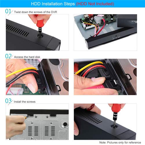 4CH 1080P Network Video Recorder DVR Security Camera Sets AHD CCTV Home Security Camera Digital Video Recorder +4 x Cameras +4 x BNC Cables(NO HDD)