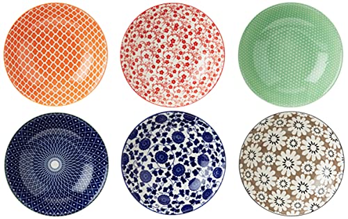 Certified International Soho All Purpose Porcelain Bowls, Set of 6, Multicolor