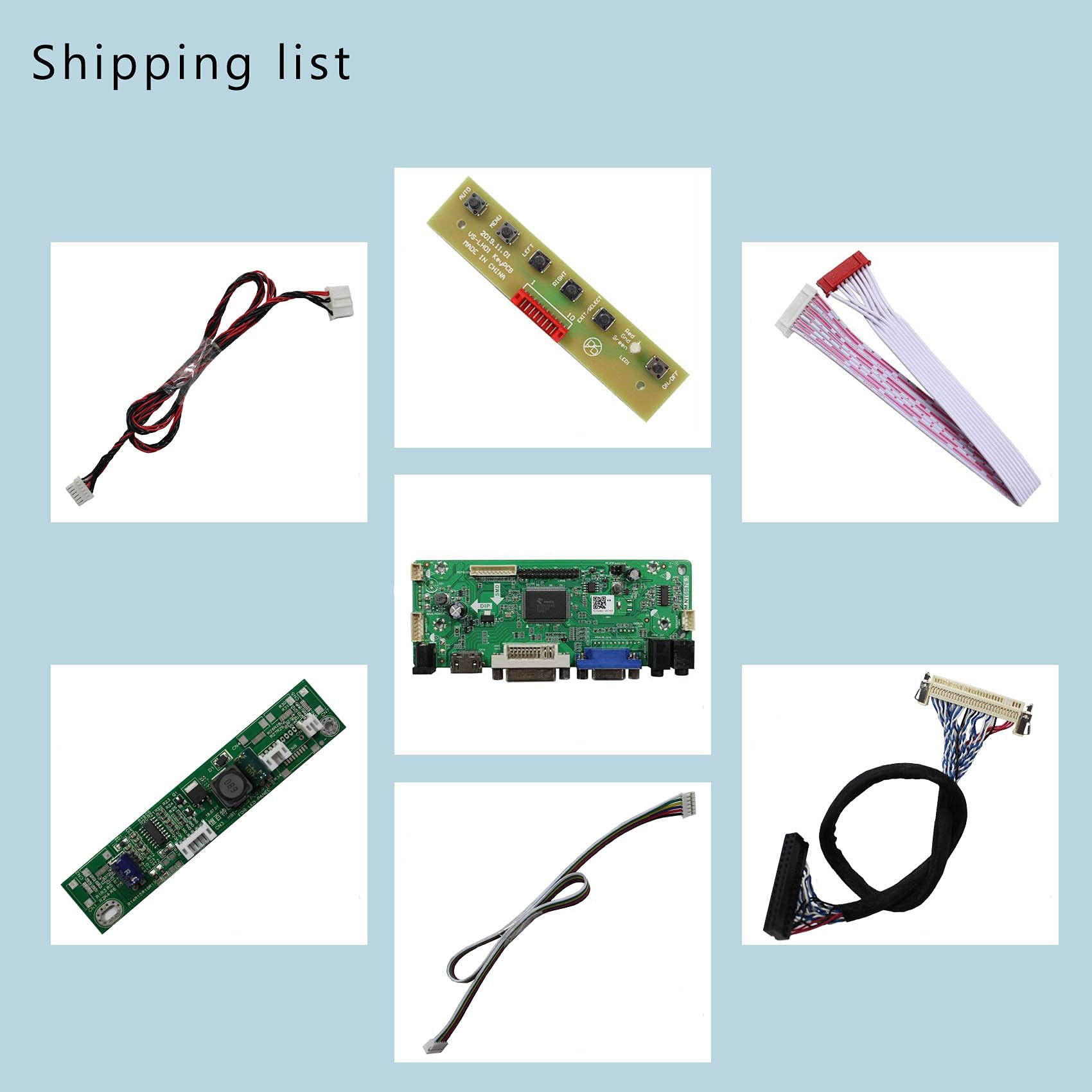 VSDISPLAY HD-MI DVI VGA Audio LCD Controller Board M.NT68676.3 Work for 27 Inch 1920x1080 TPM270WF1-MWN1 TPM270WF1 MWN1 TPM270WF1 MW N1 LVDS Interface LCD Screen