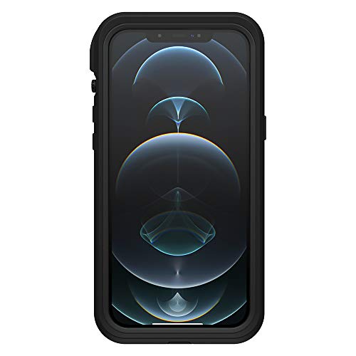 iPhone 12 Pro Max Case, LifeProof, FRE Series, waterproof IP68, built-in screen protector, port cover protection, snaps to MagSafe - BLACK