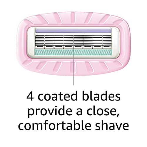 Amazon Basics Women's 4 Blade FITS Razor Refills for Women, FITS Amazon Basics FITS Handles and Venus Handles, Moisturizing Surround, 6 Refill Cartridges, 1 Pack of 6