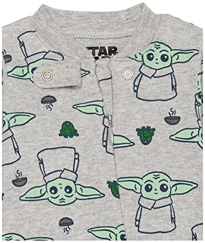 Amazon Essentials Disney | Marvel | Star Wars Unisex Babies' Cotton Footed Sleep and Play - Discontinued Colors, Pack of 2, Star Wars the Child, 18 Months
