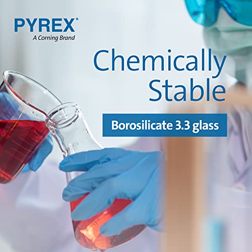 PYREX Griffin Borosilicate Glass Beaker - Low Form Graduated Measuring Beaker with Spout β Premium Scientific Glassware for Laboratories, Classrooms or Home Use - PYREX Chemistry Glassware, 1L, 2/Pk