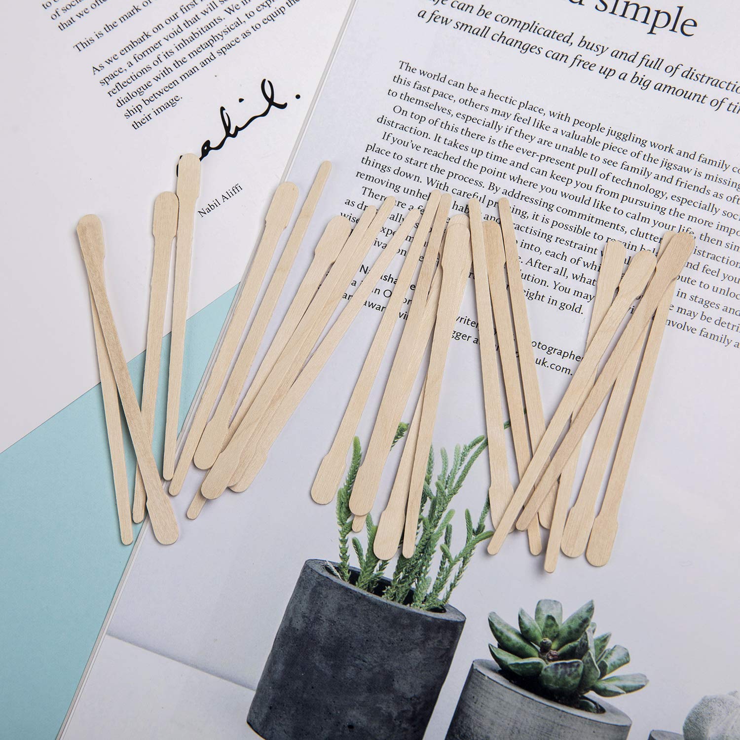 1000 Pack Wax Spatulas-Small Waxing Applicator Sticks Wood Waxing Craft Sticks Spatulas Applicators for Face & Body Hair Removal