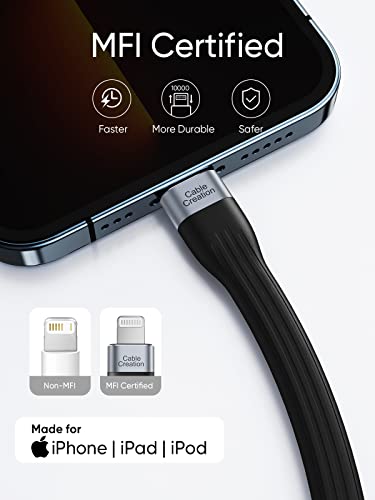 CableCreation USB C to Lightning Cable Short, [MFi Certified], 15 cm Fast Charging Cable & Data Transfer, for iPhone 14/14 Pro Max/13/13 Pro/12/12 Pro/11/X/XS/XR/8, iPad and AirPods Pro, etc.