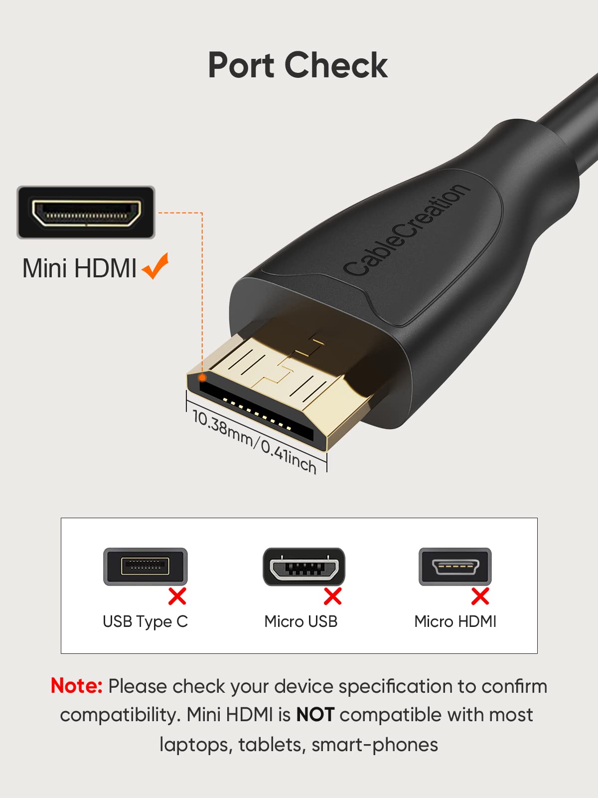 CableCreation Mini HDMI to HDMI Cable 6FT, 4K High-Speed HDMI to Mini HDMI Adapter, Mini HDMI to Standard HDMI for Graphics Card, HDTV, Camera, HDR-XR50, Z6, EOS RP/EOS R/EOS 7D Mark II/XA40, etc