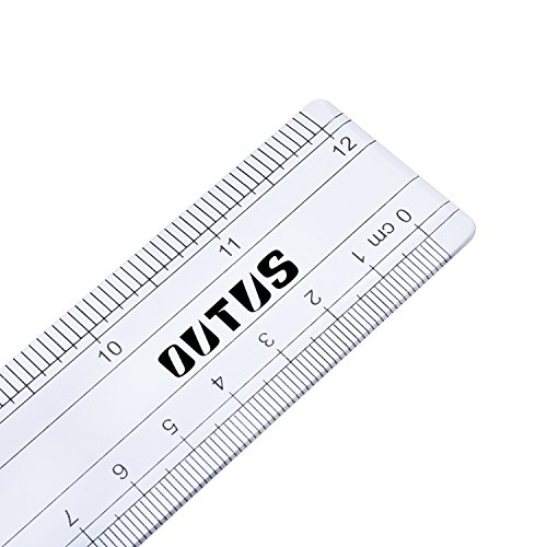 2 Pack Plastic Ruler Straight Ruler Measuring Tool 12 Inches (Clear, 31.4 x 3.8 x 0.3 cm)