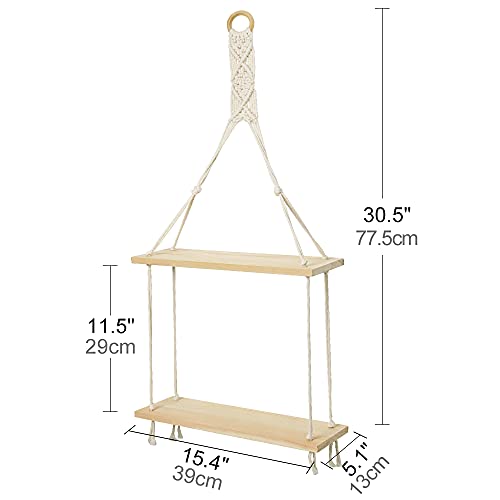 Afuly 11x14 Picture Frame & 2 Tier Macrame Shelf