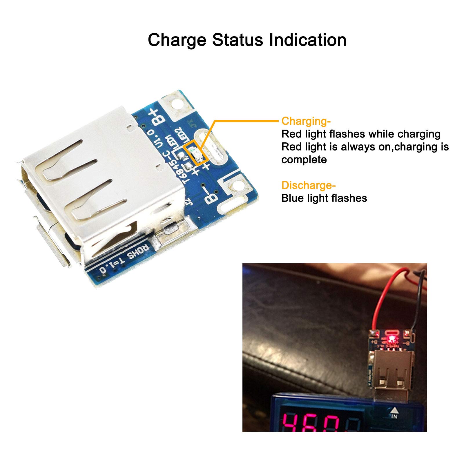 ALAMSCN 12PCS 5V 1A Boost Step Up Power Supply Module Lithium Battery Li-ion Charging Protection Board 134N3P DIY Charger LED Display USB and Micro Port
