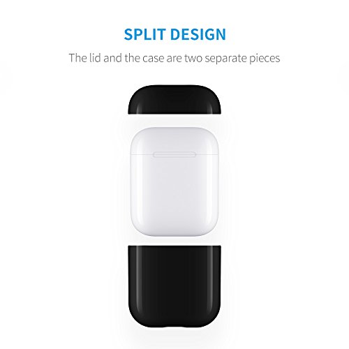AirPods Case Protective, FRTMA Hard PC [No Collect Dust] Cover and Case for Apple AirPods with Anti-Lost Strap for AirPods Accessories (Black)
