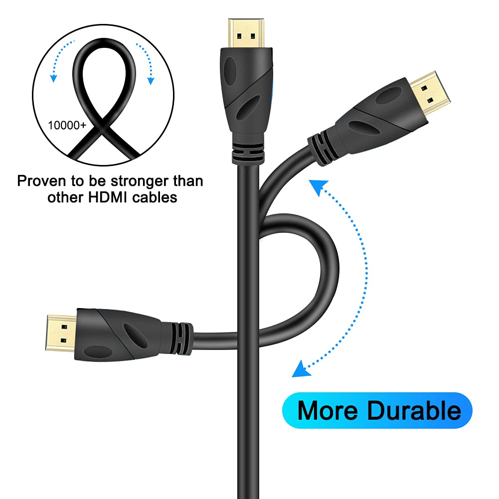 4K HDMI Cable 75FT - Rommisie (HDMI 2.0,18Gbps) Ultra High Speed Gold Plated Connectors,Ethernet Audio Return,Video 4K,FullHD1080p 3D Compatible with Xbox Playstation Arc PS3 PS4 PS9 PC HDTV - Black