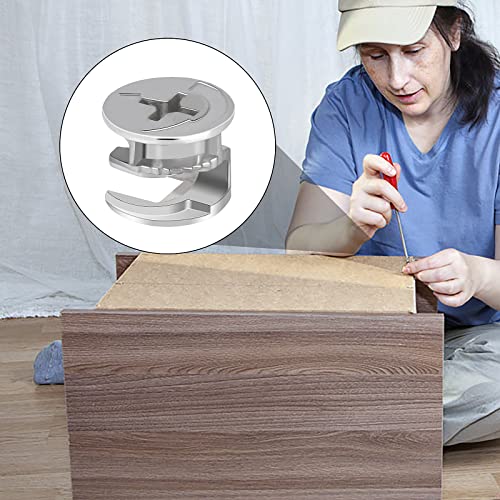 20 Pieces Furniture Cam Lock Fasteners 15mm x 12mm Furniture Cam Lock Nut Connectors Fittings for Cabinet Drawer Wardrobe Panel Connecting