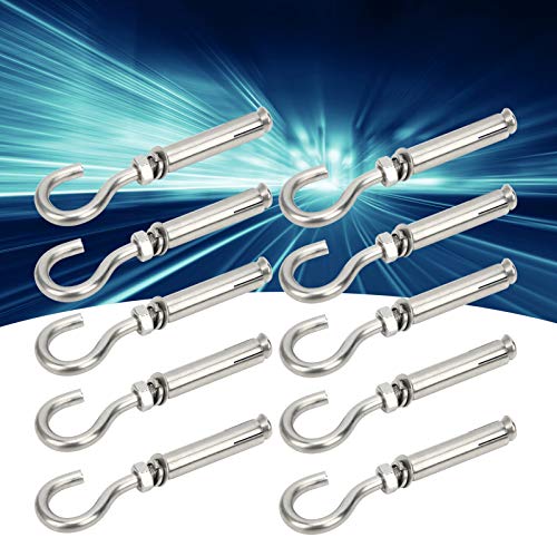 10 Pcs Expansion Bolts Hook Opening Hole Stainless Steel for Medical Communication Equipment, Wall Ceiling Hanging