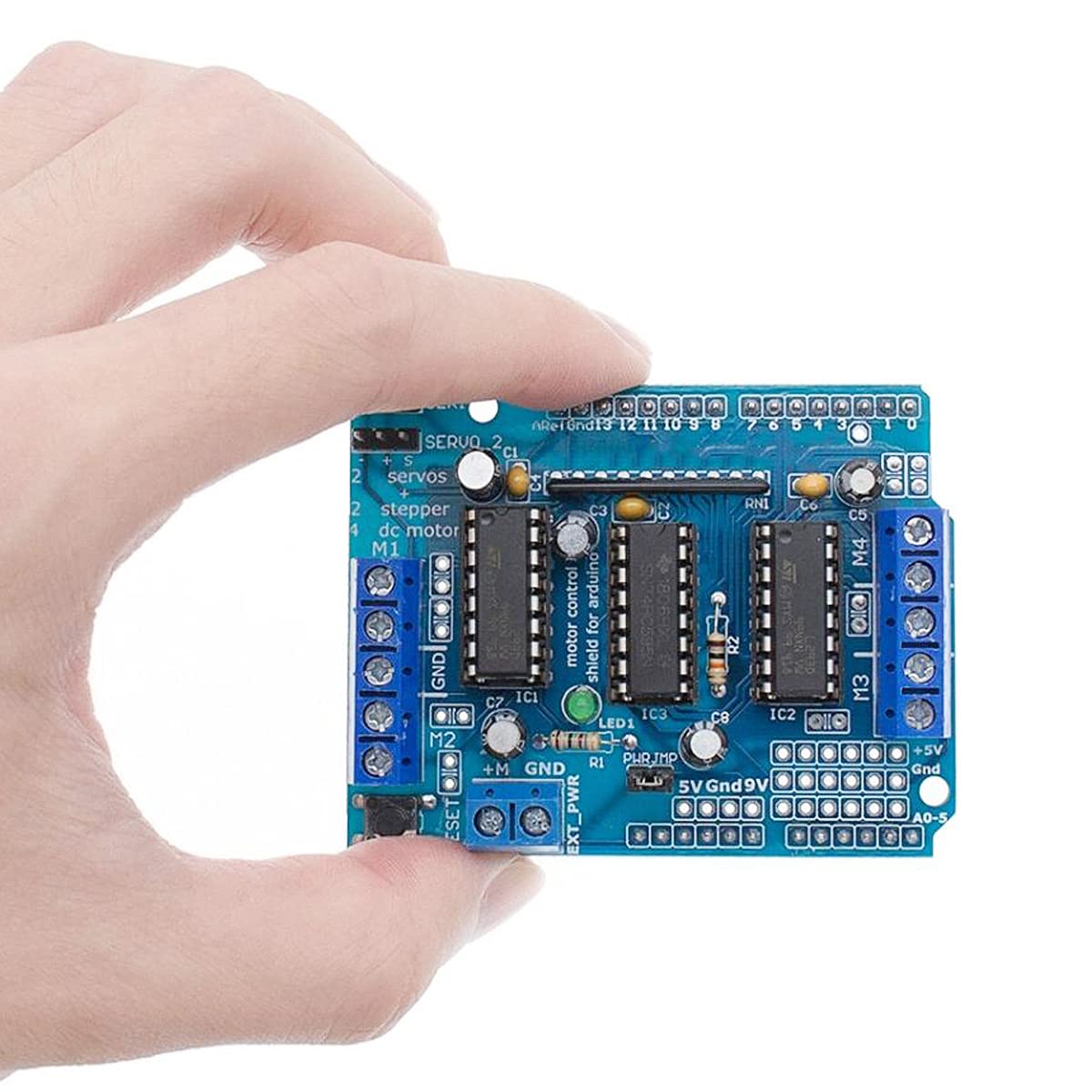 DKARDU 2 pcs L293D DC Motor Drive Expansion Shield Stepper Motor Drive Shield Expansion Board with DC Female Cable for Arduino Duemilanove Raspberry Pi