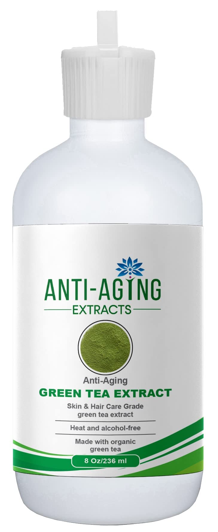Anti-Aging Extracts Green Tea Extract – Cosmeceutical Grade Green Tea Extract Liquid for Skincare and Haircare – Pure and Organic Green Tea Extract for Skin with Anti-Aging Properties – 8-oz