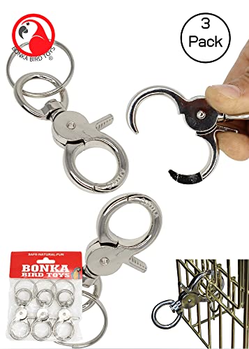 1321 Pack 3 Key, Claw, Feeding, Door, Cage, Lock, Chain, Ring, Bonka Bird Toys, Craft, Clip, Parrot, Hanging, Dog, cat, Parrot, Conure, Accessory, Part