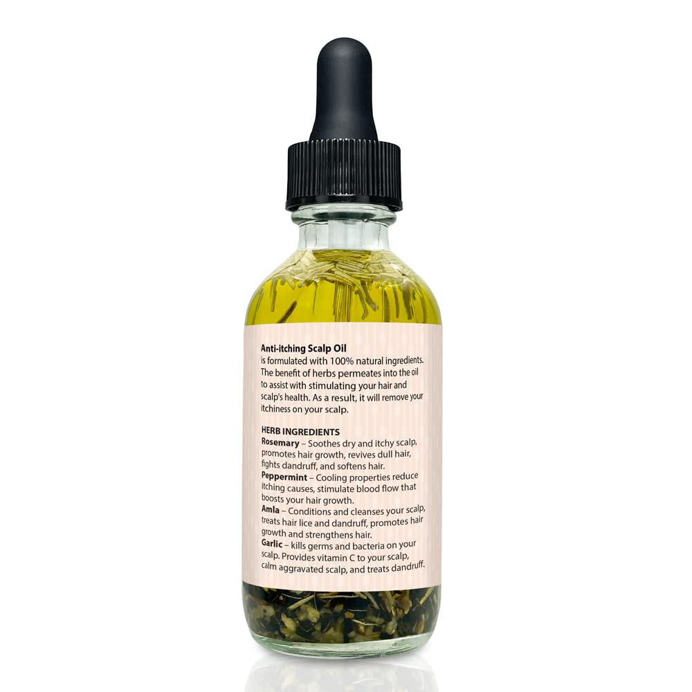 PERFECX Anti Itchy Scalp Oil [Herbal Infused, Ayurvedic] Rosemary, Peppermint, Amla, Garlic