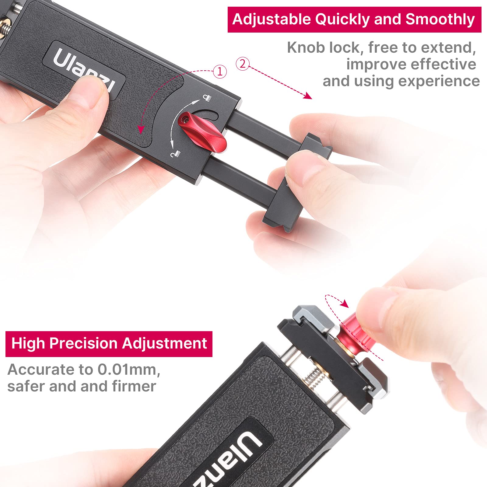 Aluminum iPad Tripod Holder Mount - U-pad III 7.9-12.9in Metal iPad Tripod Adapter w Cold Shoe 2 Acra Swiss QR Mount Adjustable Universal Tablet Clamp Video Recording for iPhone iPad Air Mini