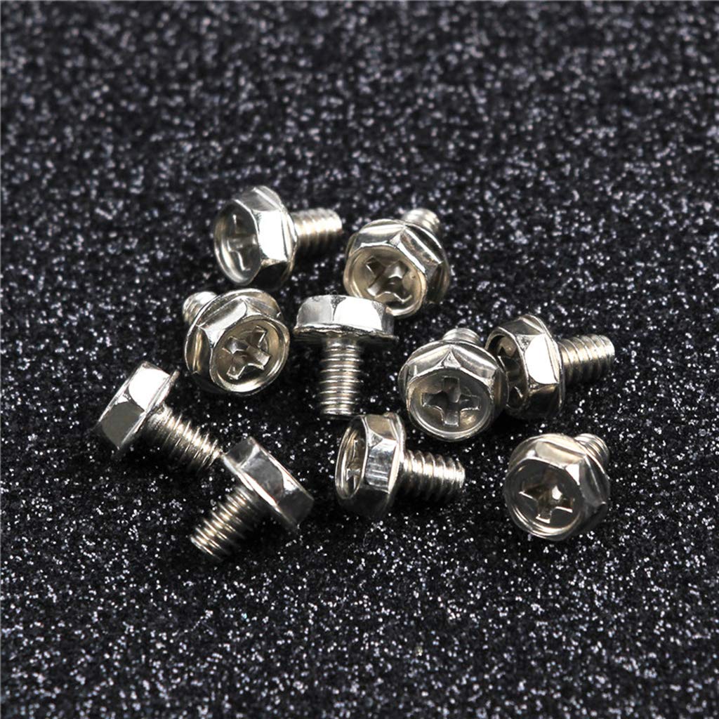Ywengouy 20Pcs Golden Motherboard Riser+Screws Computer Red Washers 6.5mm 6-32-M3 Gasket