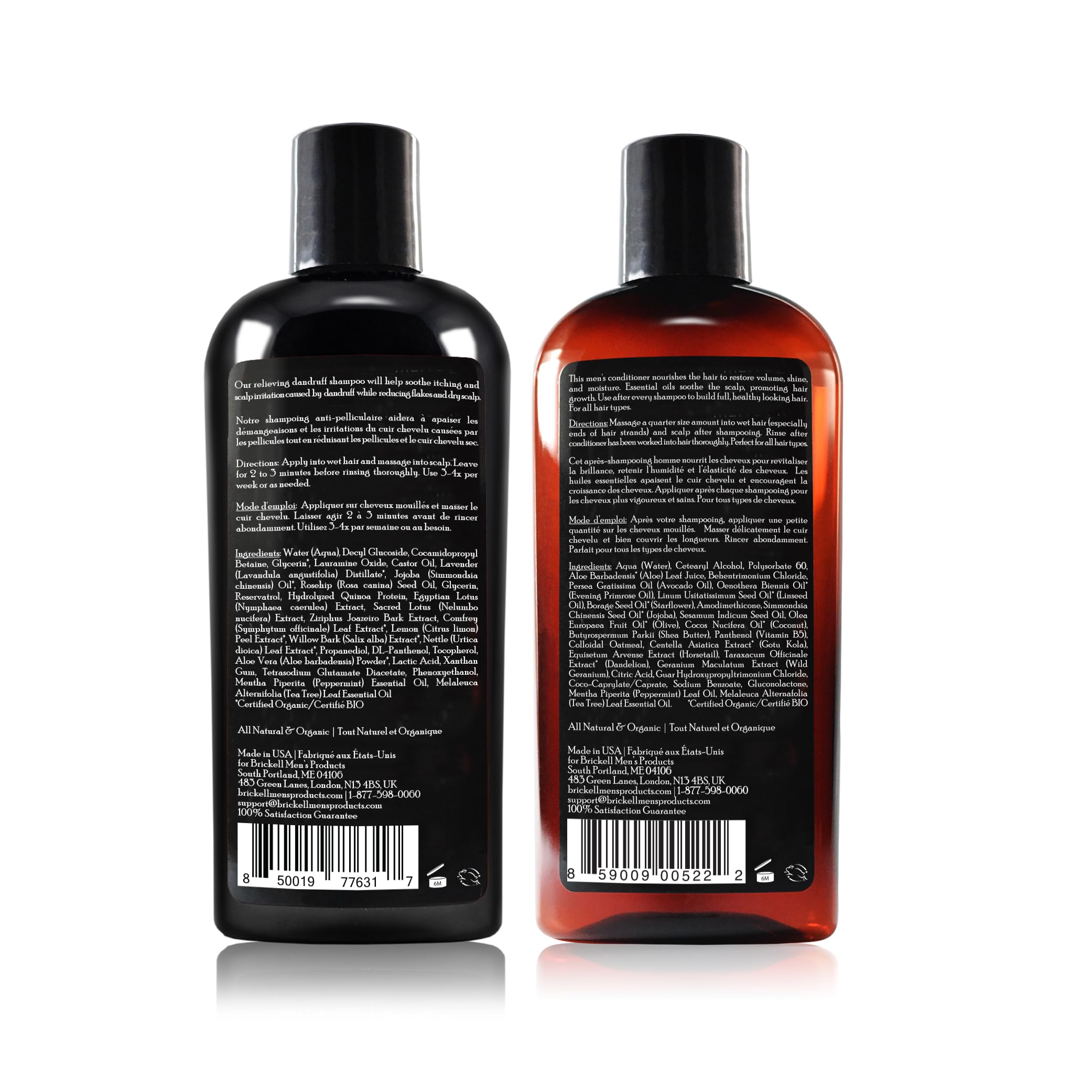 Brickell Men’s Daily Relieving Hair Care Routine, Dandruff Shampoo and Conditioner Set For Men, All Natural and Organic, Scented