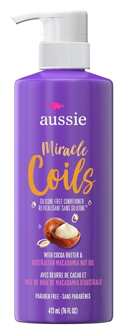 Aussie Conditioner Miracle Coils 16 Ounce (Silicone Free) Pump (473ml) (Pack of 3)