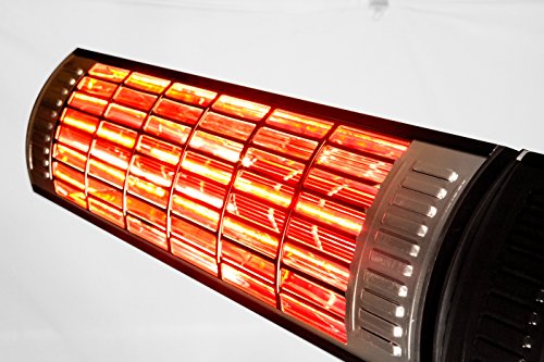 1500 Watt Gold Coated Tungsten Quartz Infrared Heater Remote Controlled Patio Heater/on Off/High/Low/med