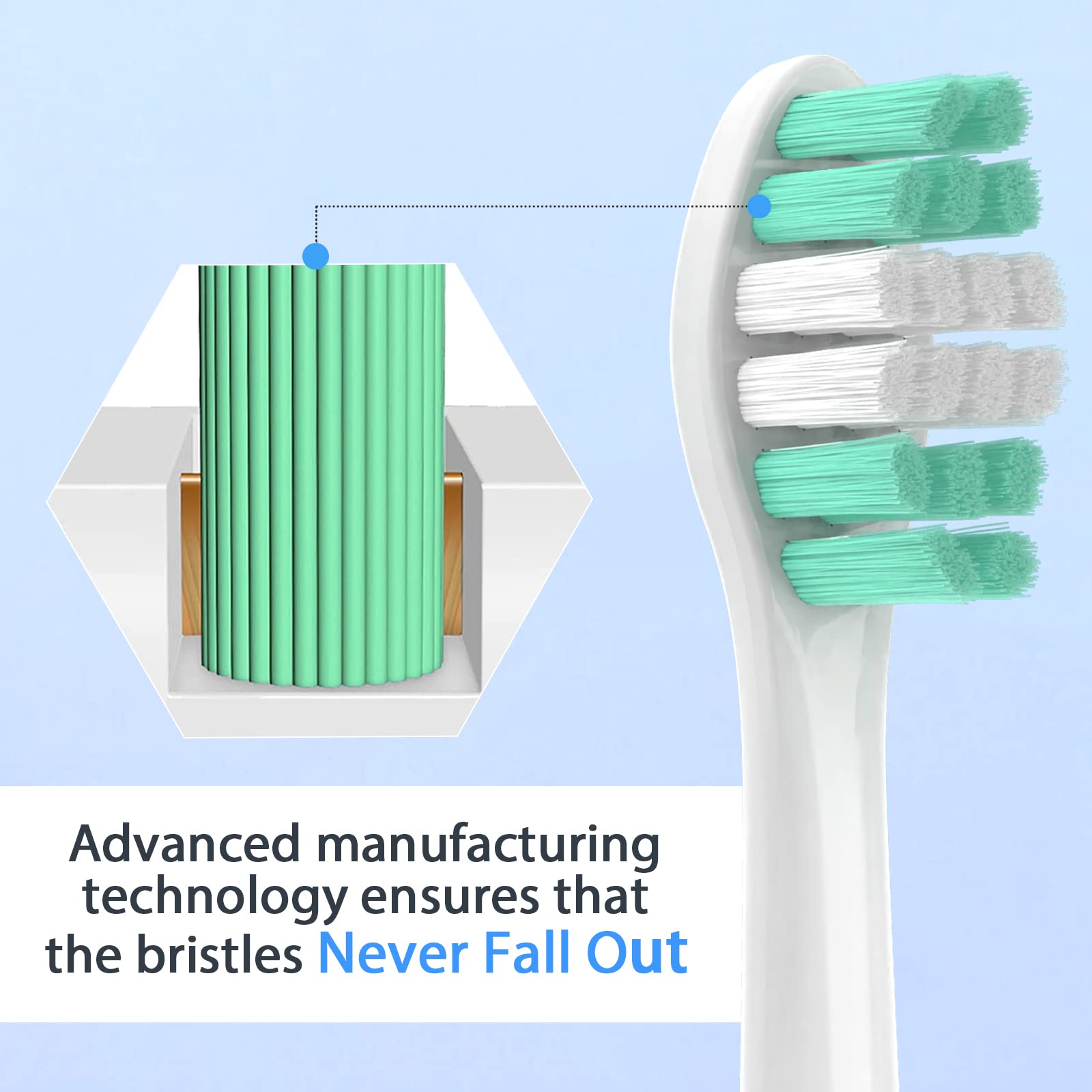 10 Pack Replacement Toothbrush Heads for Philips Sonicare Replacement Heads, for Phillips Sonicare Replacement Brush Head, Electric Toothbrush Heads for Sonic Care Brush,White