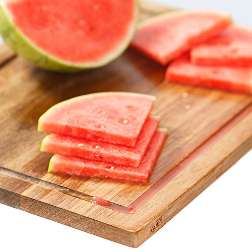 Glad Acacia Wood Cutting Board with Juice Grooves | Reversible Solid Butcher Block and Charcuterie Tray | Home Kitchen Supplies for Chopping and Serving