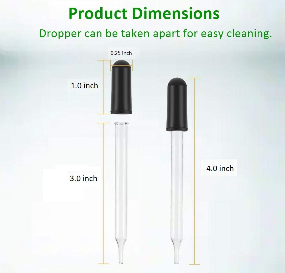 Set of 12 pc Glass Pipette Pipet Medicine Eye Droppers for Essential Oils and Science Laboratory (3" Straight)