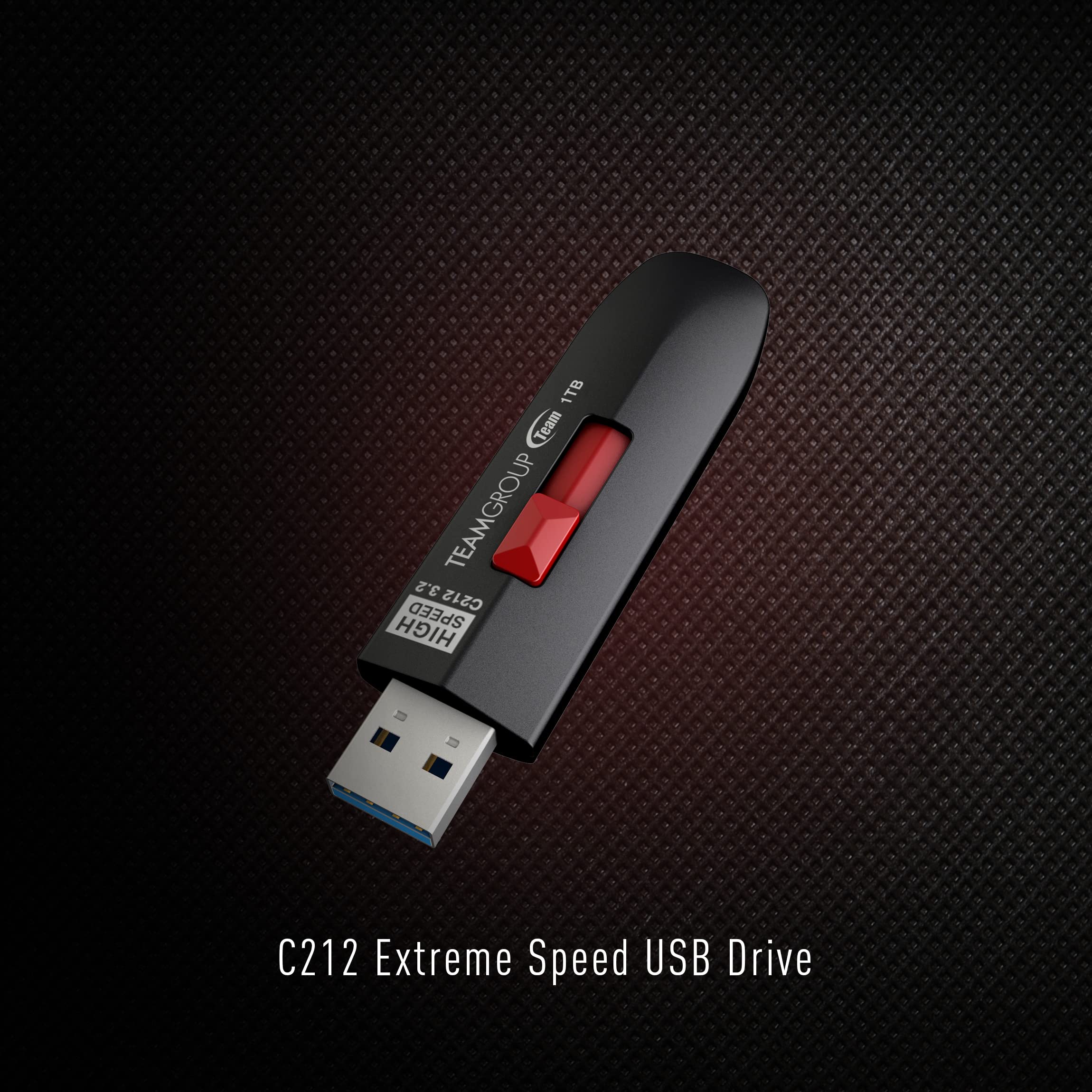 TEAMGROUP C212 Extreme Speed 1TB 1000/800MB/s USB 3.2 Gen 2 Easy Push-and-Pul Flash Thumb Drive External Data Storage Memory Stick Compatible with Computer/Laptop/PS4 PS5 TC21231TBB01