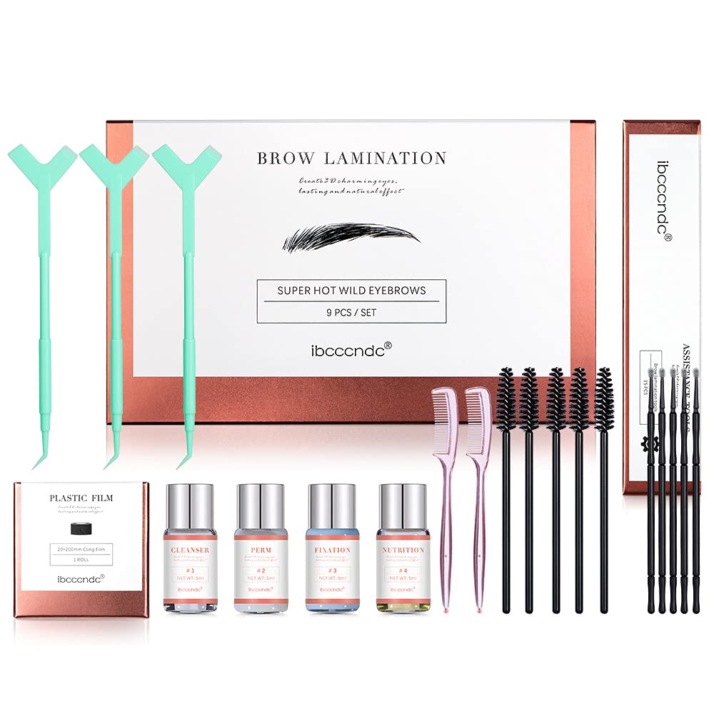 ibcccndc Lash Lift & Eyebrow Lamination Kit - Keratin DIY Instant Fuller Eyelash & Brow Lifting Kit - Ideal for Salon & Home, Long Lasting Formula Lasts 8 Weeks