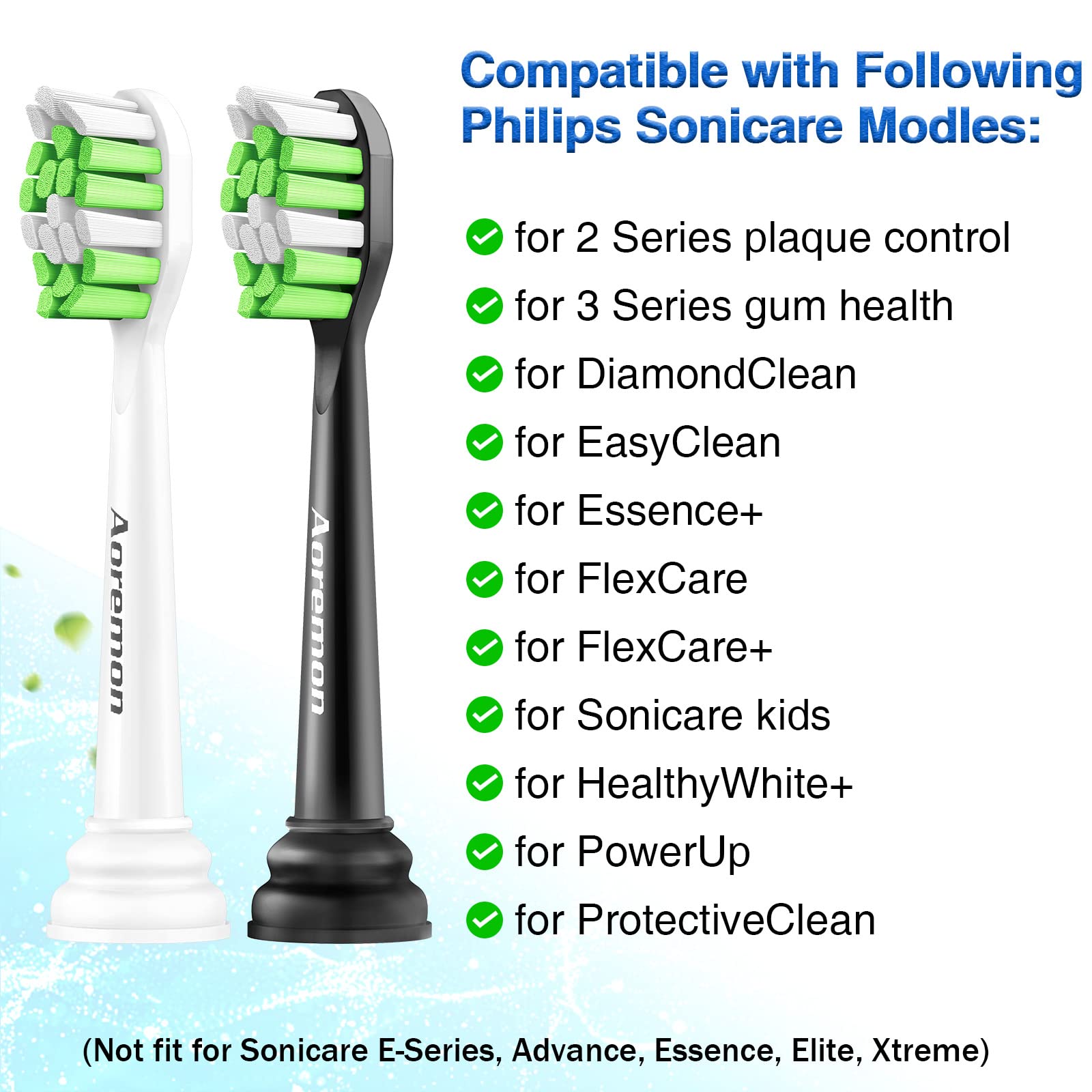 Aoremon Replacement Toothbrush Heads Compatible with Sonicare DiamondClean W C2 G2 W2 C1 C3 4100 5100 6100, 12 PCS Replacement Heads for Philips Sonicare Electric Toothbrush