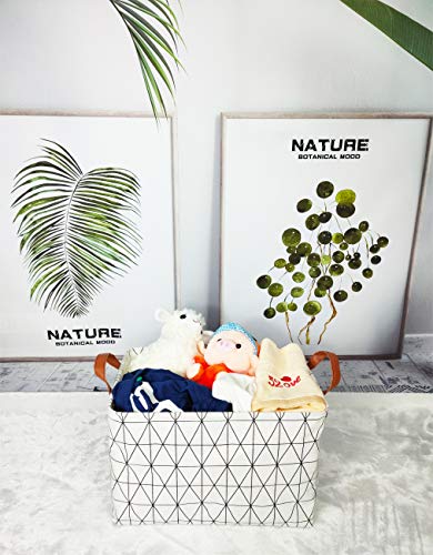 ASKETAM Kid Cute Rectangle Toy Box for Girl, Baby Collapsible Toy Storage Bin Nursery Child Playroom Bedroom Decor Clothes Storage Bin Gift Basket(Geometric diamond)