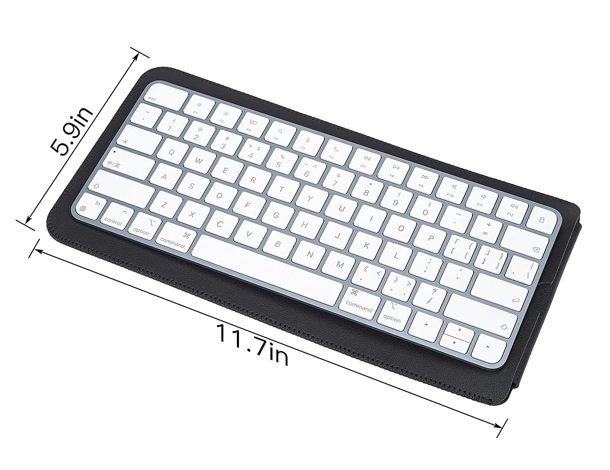 Magic Keyboard PU Leather Sleeve Case for 2024 2023 2021 Apple Magic Keyboard M4 M3 M1 chip A2449 A2450 / Magic Keyboard 2 MLA22LL/A A1644,Apple iMac 24 inch 2024 2023 Keyboard Bag Accessories-Black