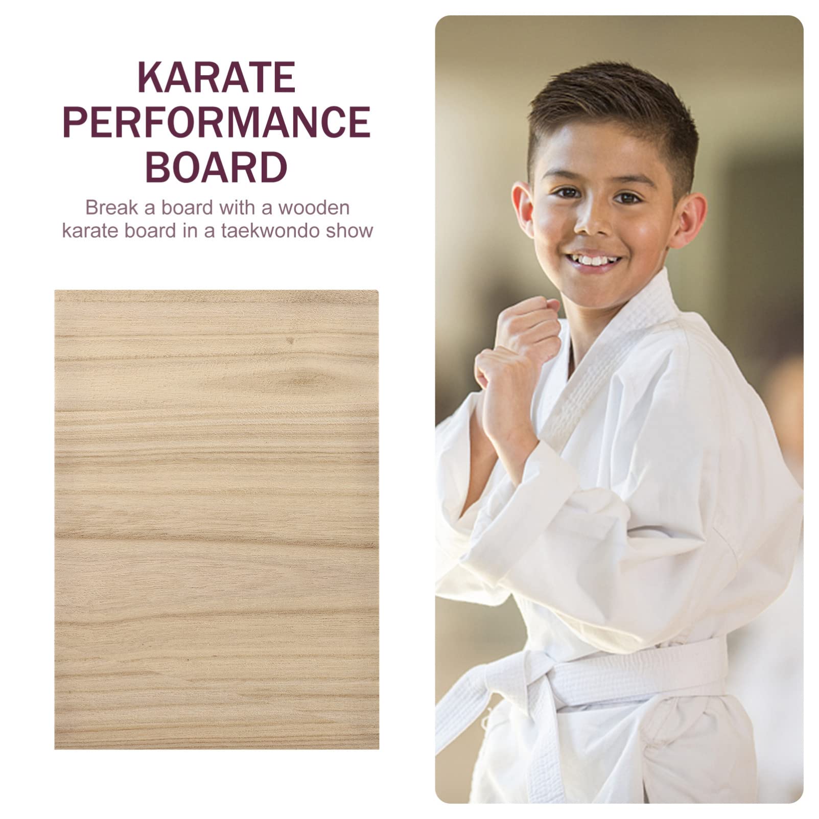 10pcs Taekwondo Breaking Board Rebreakable Kick Boards Performing Wooden Taekwondo Punching Boards Training Accessory for Kids Adult (0.3cm)