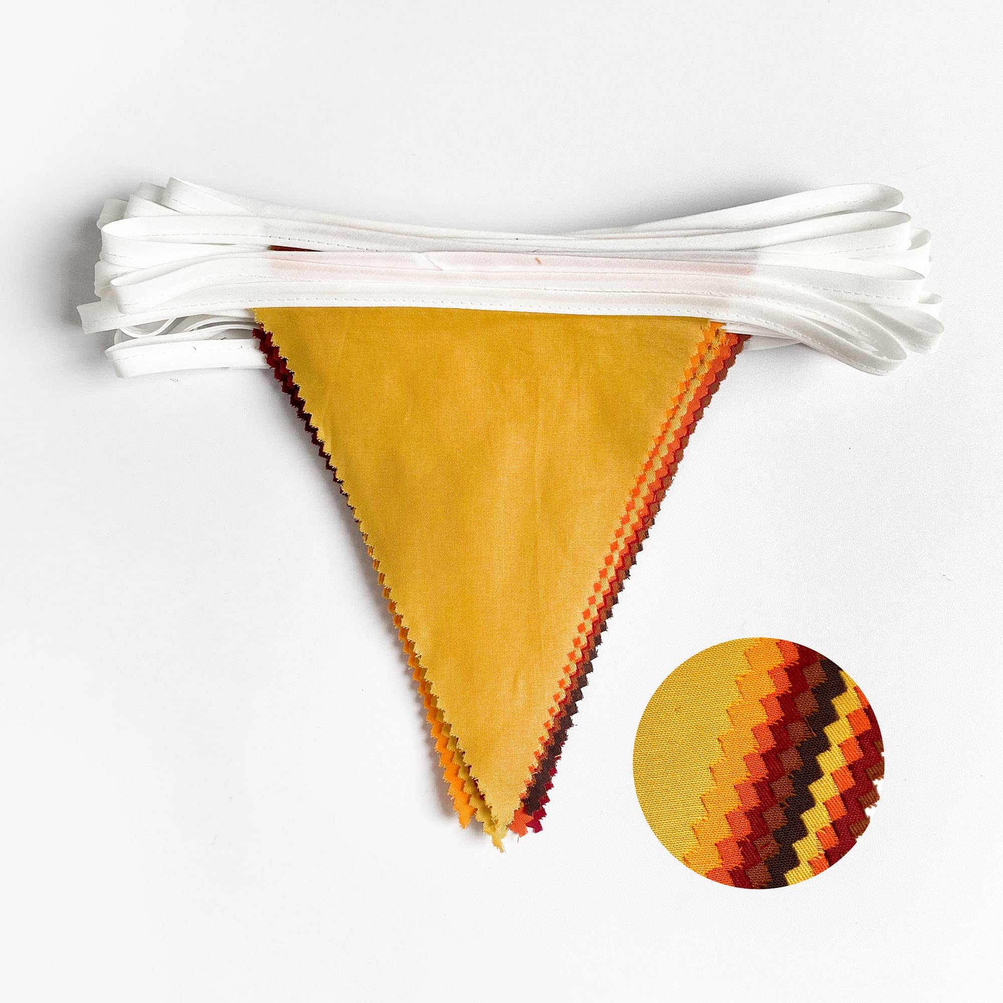 32Ft Fall Banner Decorations Triangle Flag Fabric Pennant Garland Bunting for Happy Fall Decor Thanksgiving Day Harvest Autumn Wedding Birthday Party Home Outdoor Garden Hanging Decoration (36Pcs)