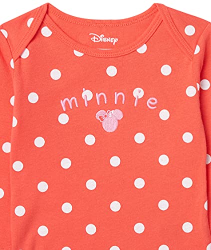 Amazon Essentials Disney | Marvel | Star Wars | Princess Baby Girls' Long-Sleeve Bodysuits, Pack of 5, Minnie Rainbow Chaser, 18 Months