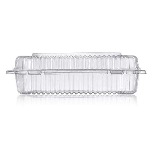 Clear Plastic Hinged Food containers - Sturdy Disposable Bakery Lid Cookie Container Boxes - 7βx 6βx2β (40)