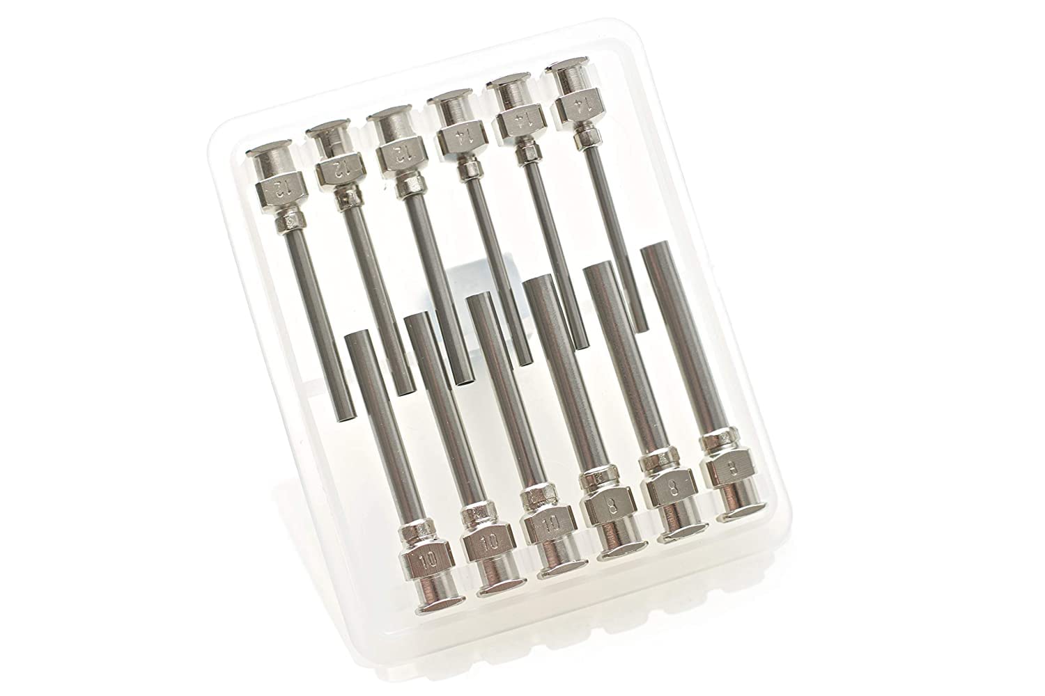 12 Pack - Dispensing Needle 1" - All Metal, Stainless Steel Blunt Tip Luer Lock 8, 10, 12, 14 Gauge (All Sizes)