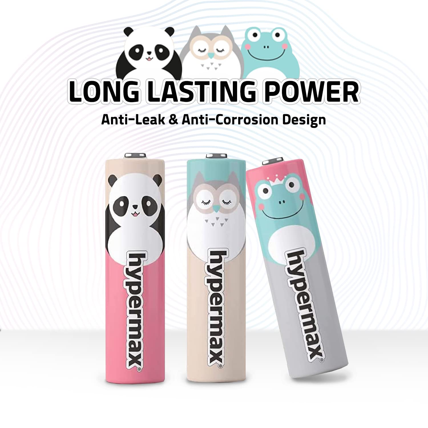 CLEANWRAP Hypermax Cute Character Long-Lasting All-Purpose High-Performance Alkaline AA Batteries (1.5V - 24 Pack) | AA Battery, Double A Batteries, AA Batteries 24 Pack, Batteries AA Size