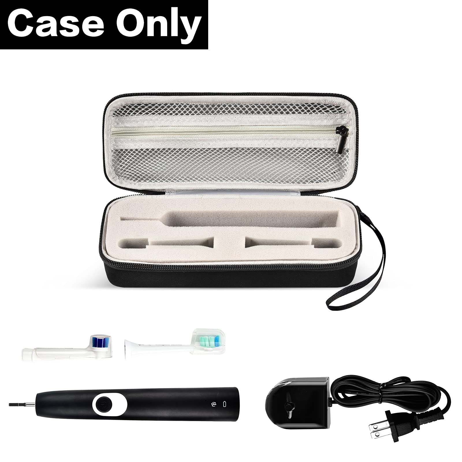 Case for Oral-B/for Philips Sonicare Pro 1000 2000 CrossAction/Smart 1500 Electric Rechargeable Toothbrush, Travel Storage Holder Bag for Oral B ProtectiveClean Toothbrushes Heads, Charger-Box Only