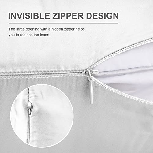 100% Mulberry Silk Pillowcase for Hair and Skin, Dafinner Standard Size Pillow Case 2 Pack with Hidden Zipper, 20x26, White