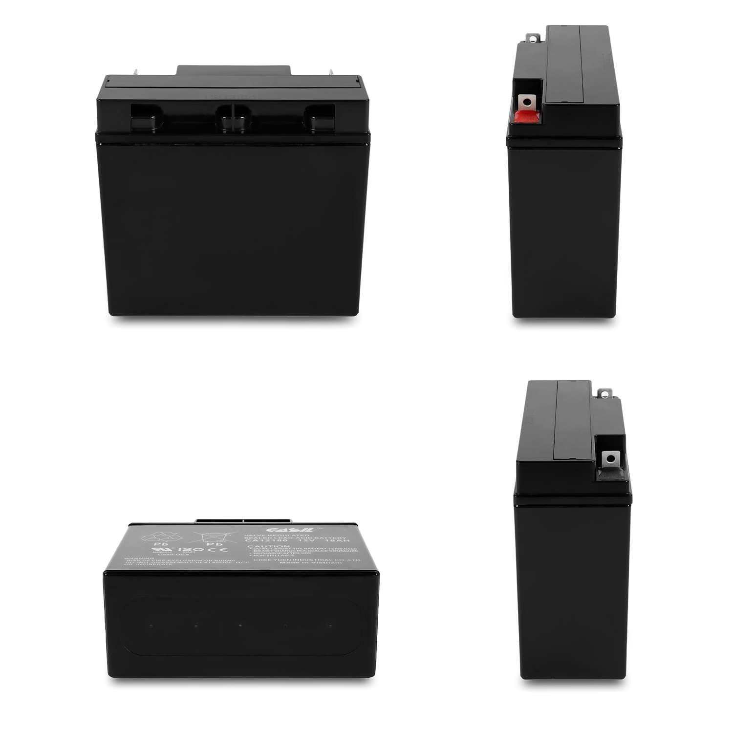 Casil 12V 18Ah Rechargeable SLA AGM Battery, Nut and Bolt (NB) Terminal, Replace EXP12180 ML18-12 UB12180 FM12180 TL1218 6fm18