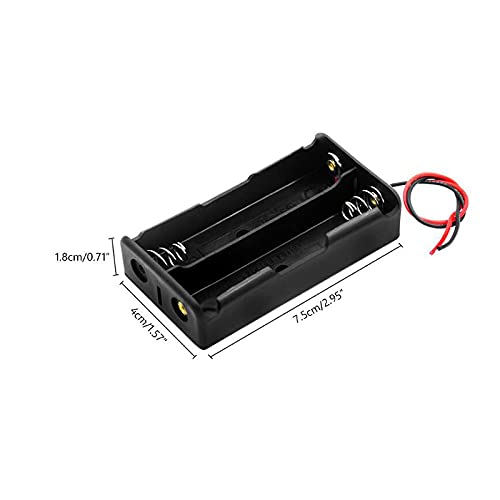 Aokin 4pcs 18650 Battery Holder Bundle with Wire 18650 Battery Holder Case 3.7V, 1/2/3/4 x 3.7V Series DIY Battery Storage Boxes, 1/2/3/4 Slots Black Plastic Batteries Case for 18650 Battery